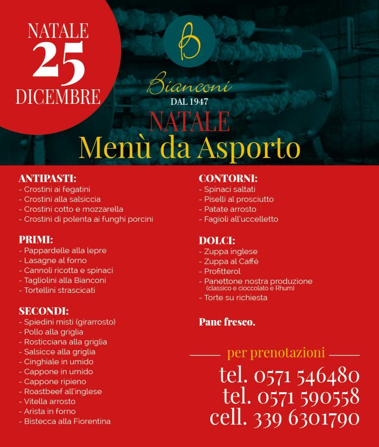Pranzo di Natale da asporto - Empoli al Centro